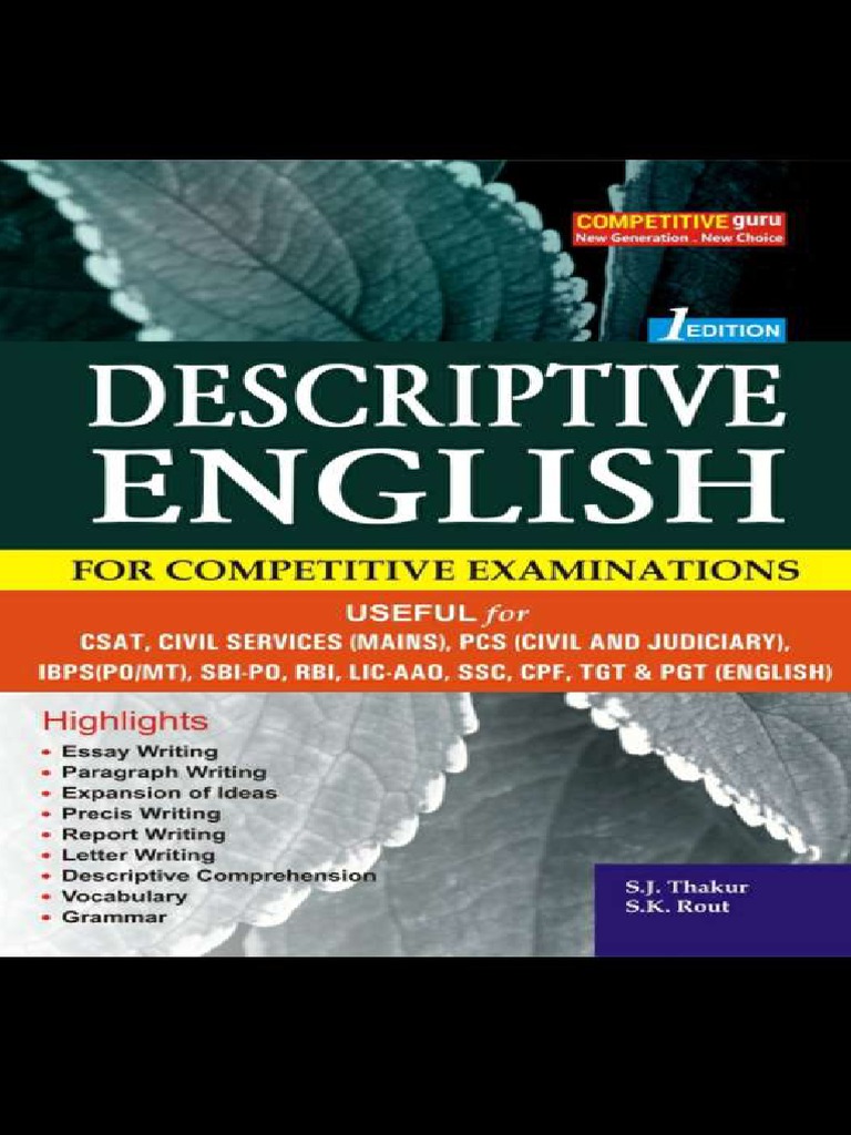 Descriptive English Writing For All Competitive Exams | PDF | Law