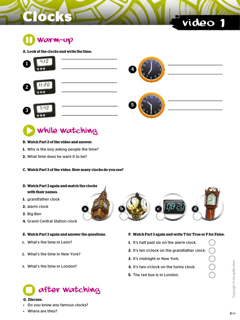 Switch On Worksheets 1 Form Video 1 | PDF