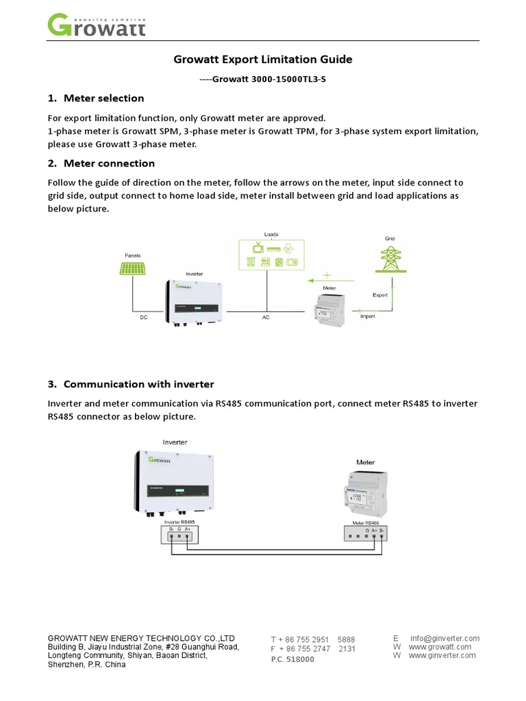 Growatt Export Limitation Guide Growatt 3 15K TL3 S | PDF | Laptop ...