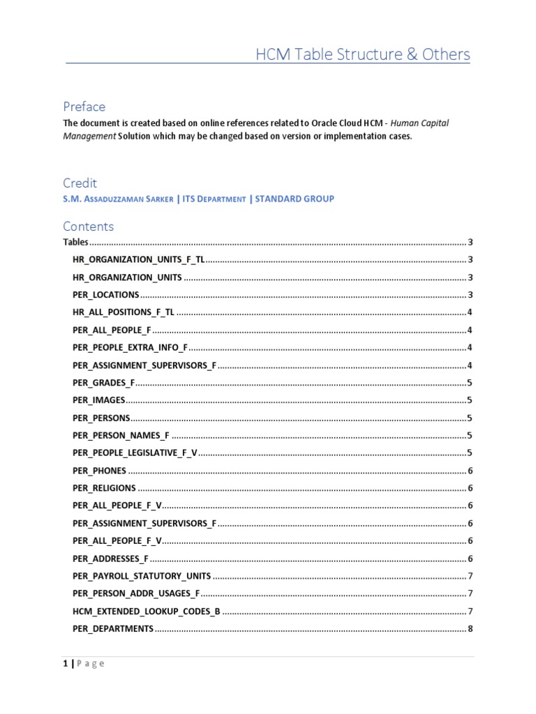 HCM Table Structure | PDF | Oracle Corporation | Business