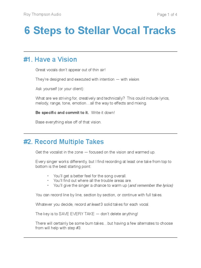 6 Steps To Stellar Vocal Tracks - AUTO TUNE | PDF | Singing | Sound