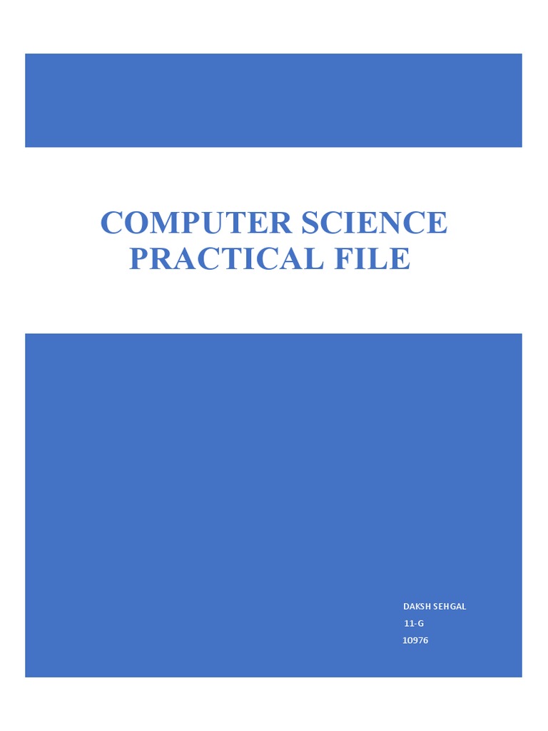 Daksh Sehgal Computer Science | PDF