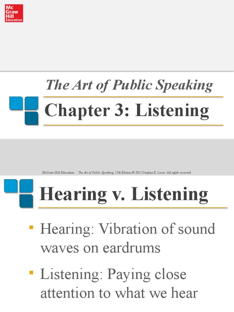 The Art of Public Speaking: Chapter 3: Listening | PDF | Neuroscience ...