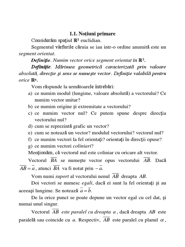 Tema 1 Vectori | PDF