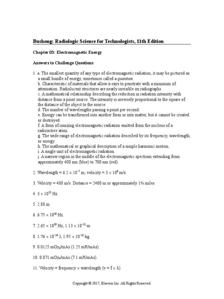 Bushong: Radiologic Science For Technologists, 11th Edition | PDF ...