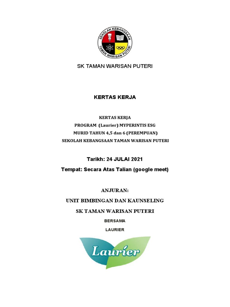 Program Remaja Perempuan SK TWP 2021 | PDF | Karier & Perkembangan ...