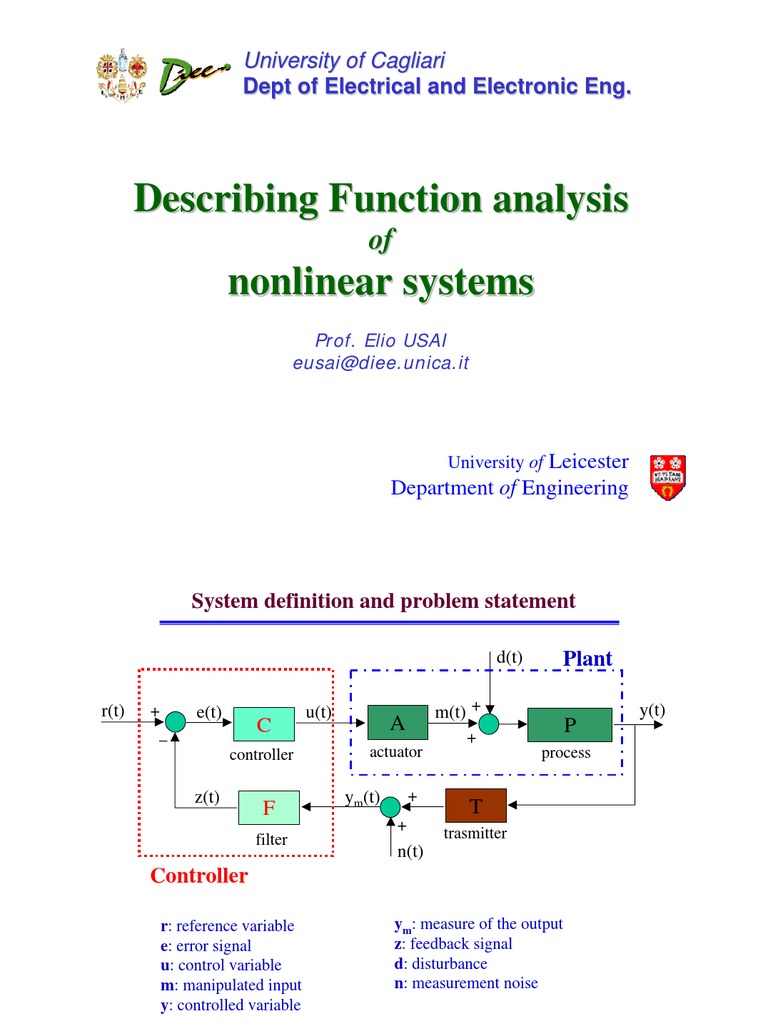 Describing Function Analysis Control Theory Nonlinear System