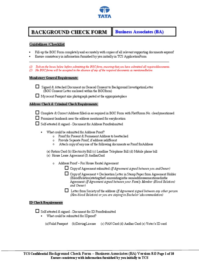 BA BGC Form Version 8-2 | PDF | Background Check | Justice