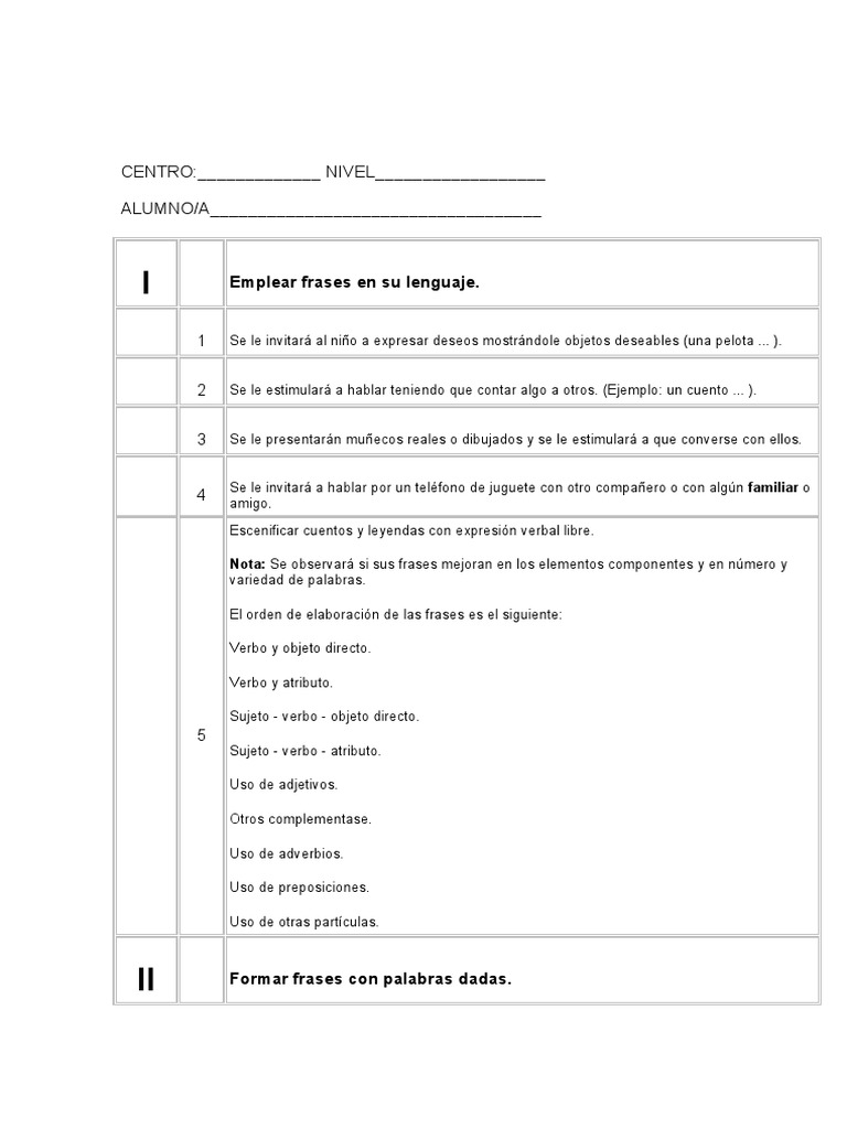 Ejercicios de Fluidez Verbal en Niños | PDF | Verbo | Palabra