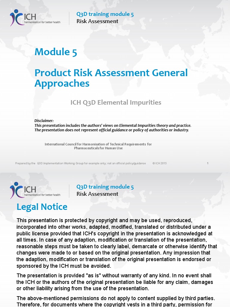 Product Risk Assessment General Approaches: ICH Q3D Elemental ...