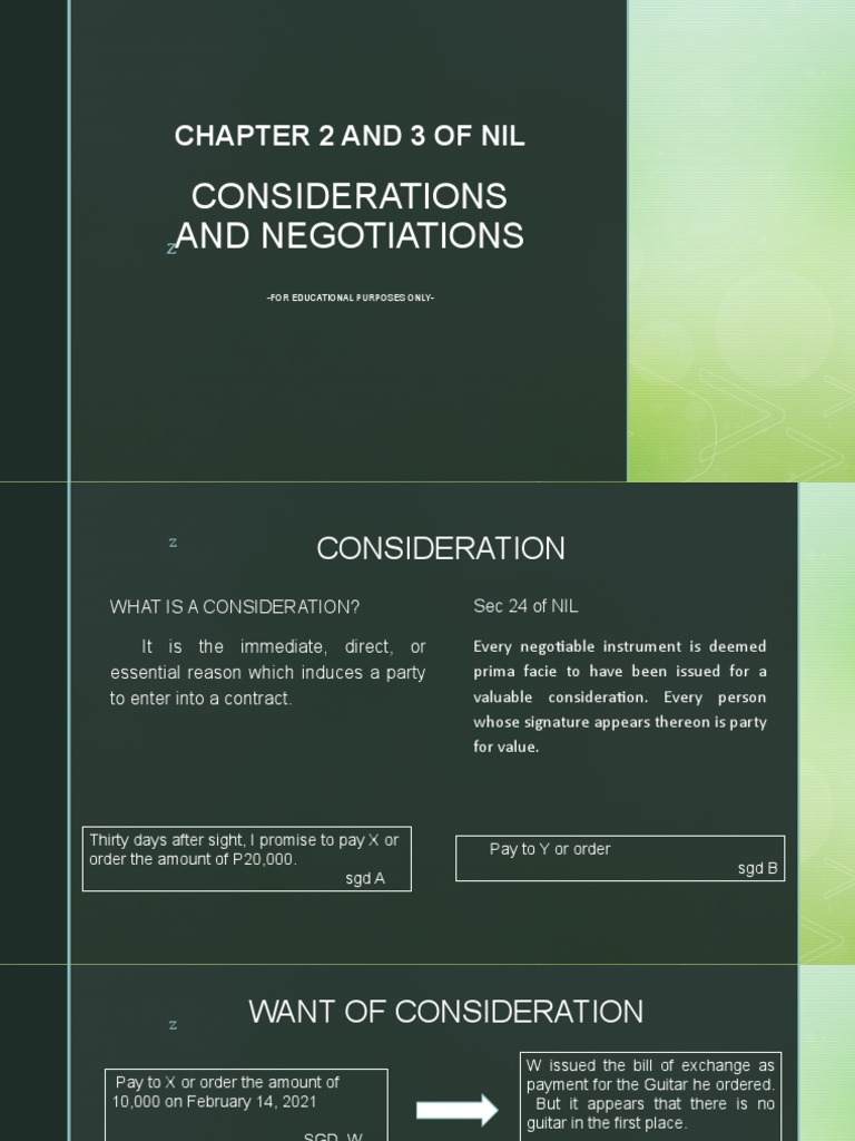 Considerations and Negotiations: Chapter 2 and 3 of Nil | Download Free ...