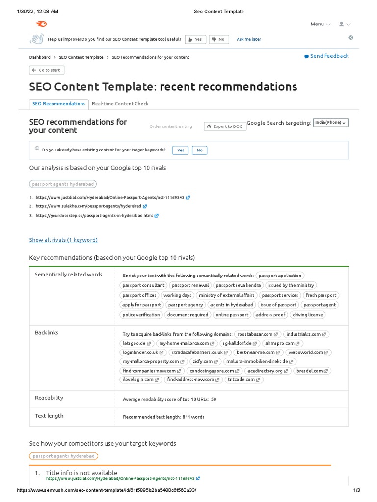 SEO Content Template | PDF | Search Engine Optimization | Passport