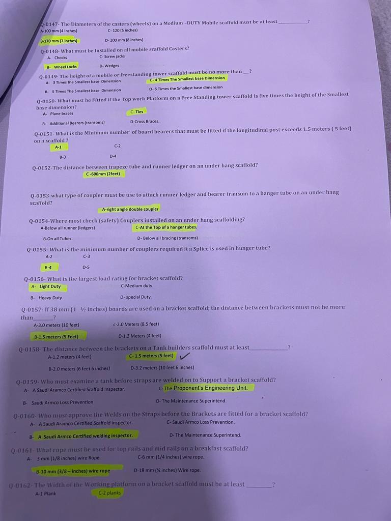 Scaffold Supervisor Notes | PDF