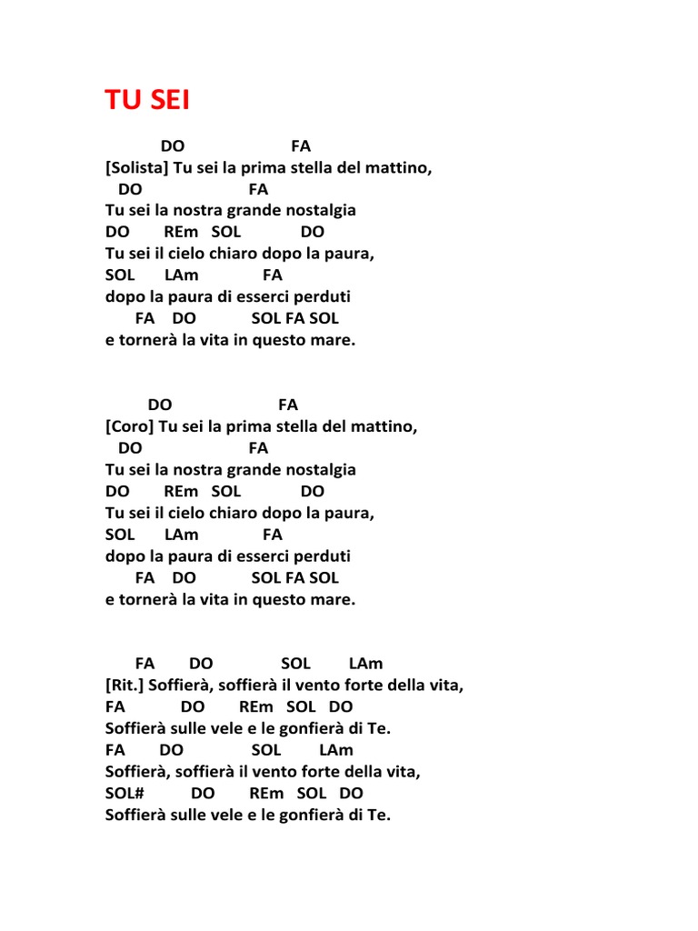 Tu Sei | PDF