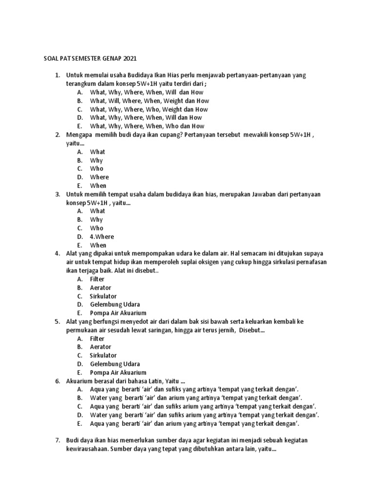 Soal Pat Pkwu Xi SMT Genap 2021 Template | PDF
