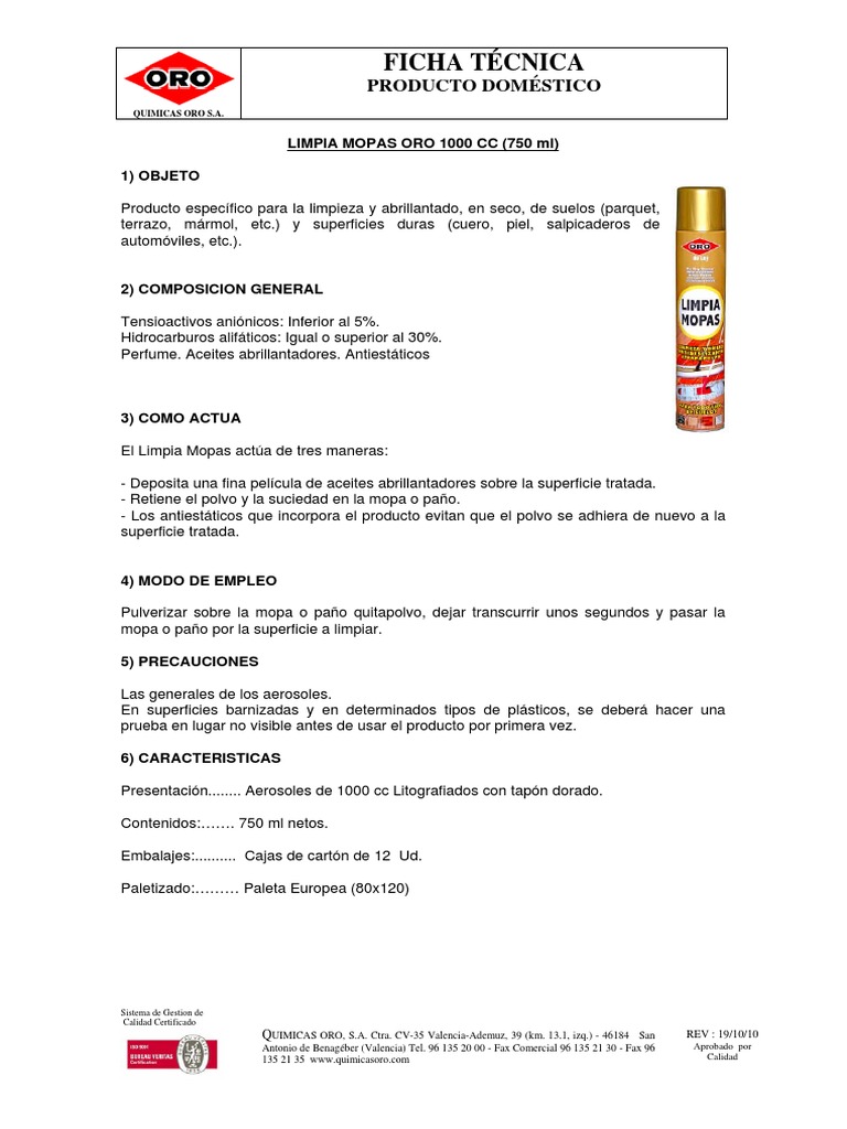 Ficha Tecnicas Mopas | PDF