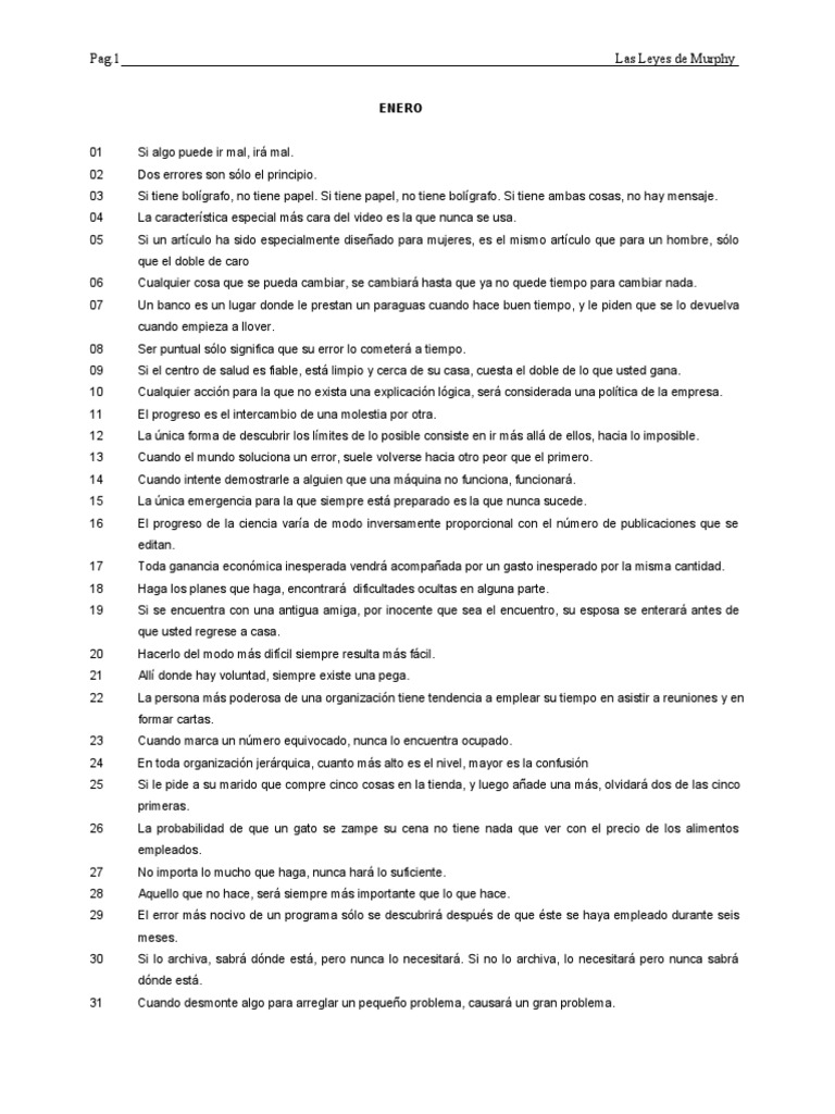 Las Leyes de Murphy | PDF