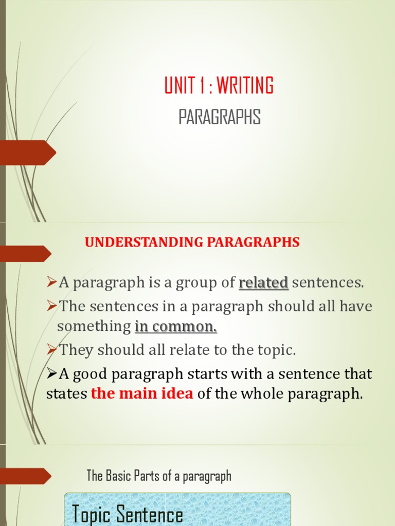 B2 - UNIT 1,2,3 - Writing | PDF | Paragraph | Essays
