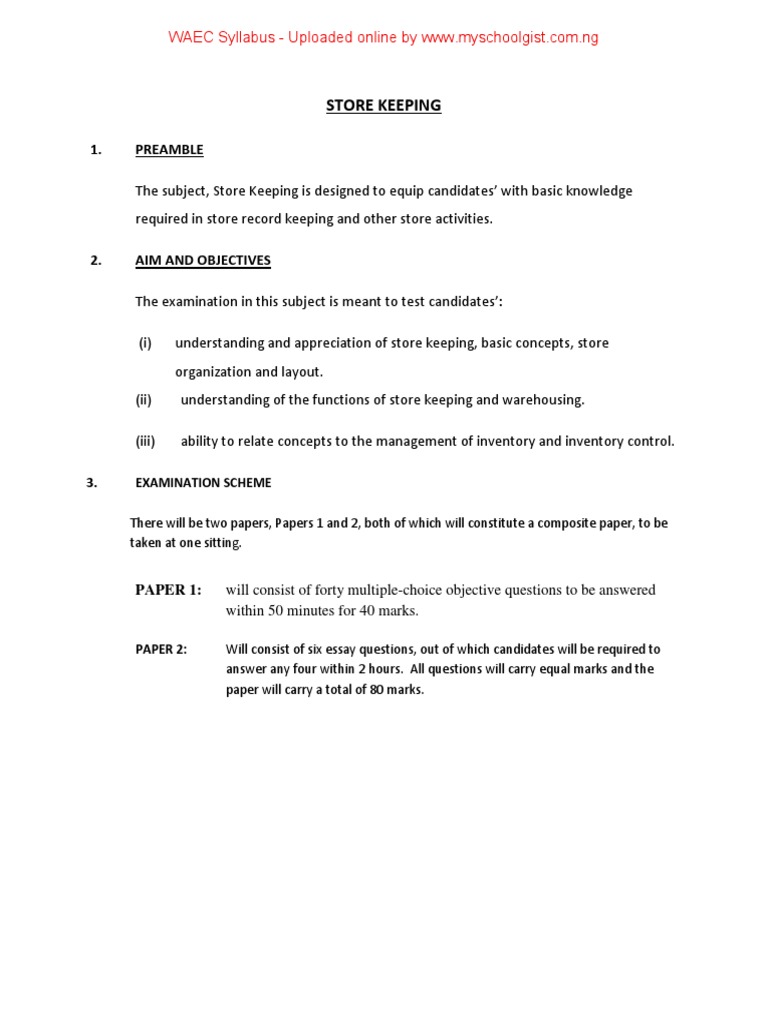 Store Keeping 1 | PDF | Warehouse | Inventory