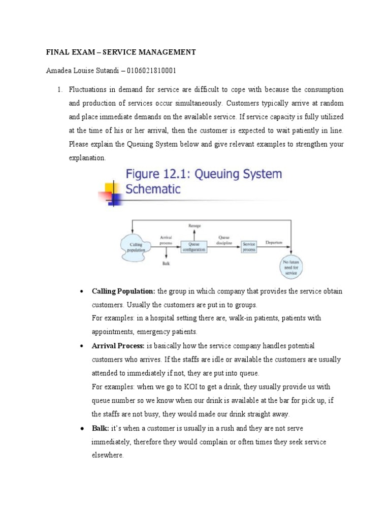 FINAL EXAM - Service Management | PDF