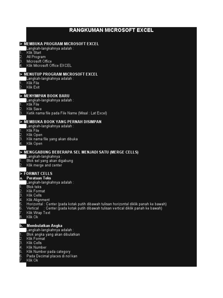 Rangkuman Microsoft Excel | PDF