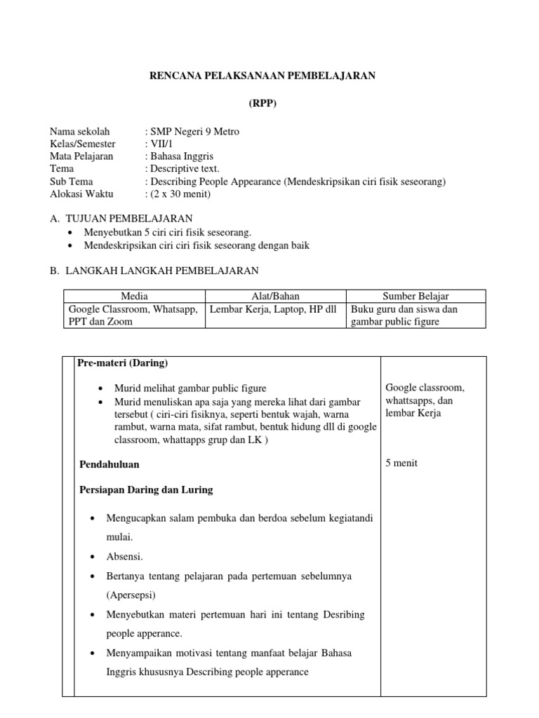 RPP BLENDED LEARNING 1 - Irawan Prayogo | PDF