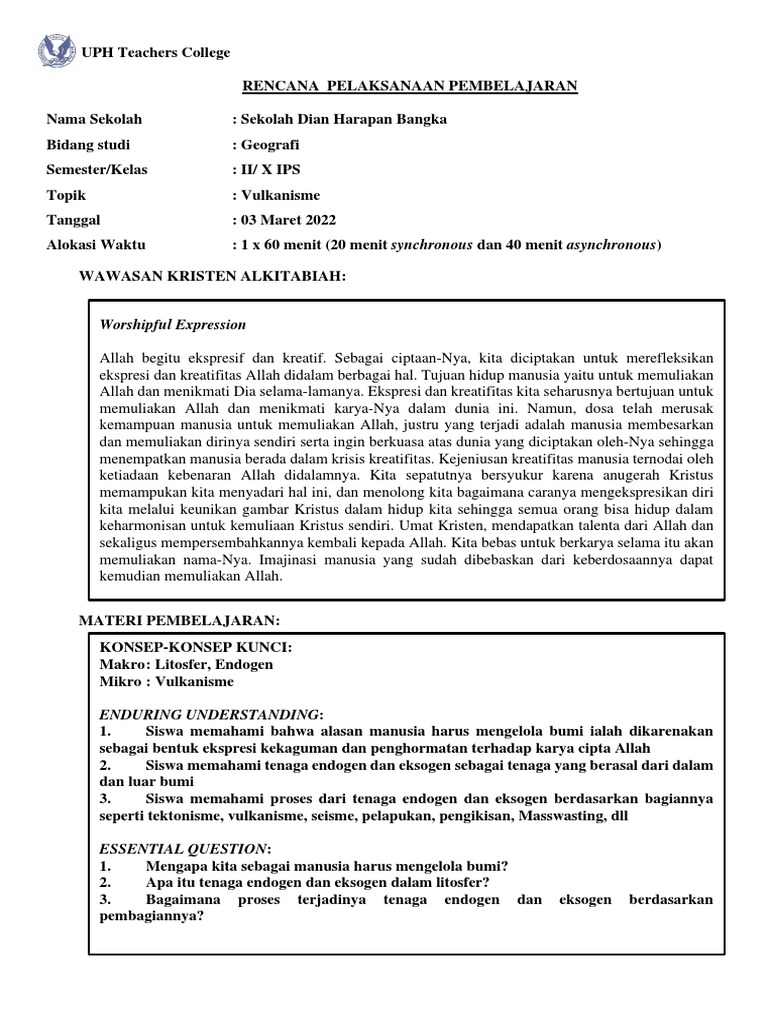 Template RPP PSAP Geografi | PDF