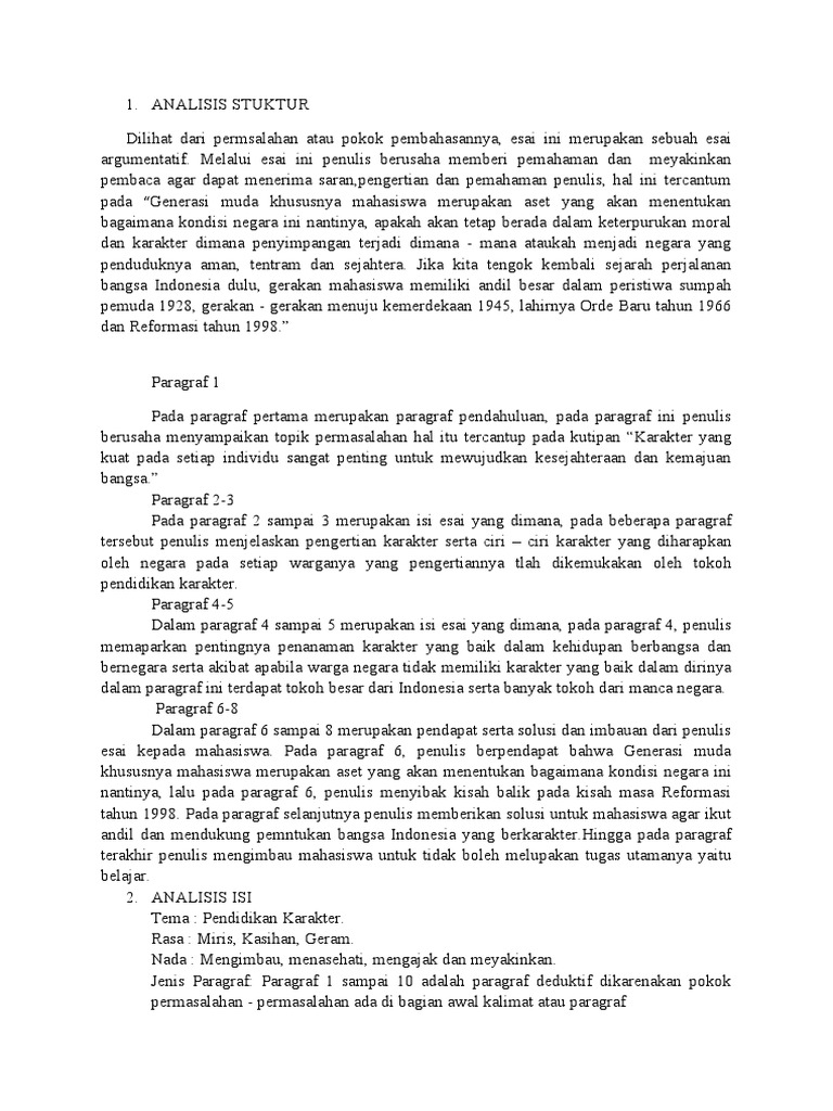 ANALISIS Esai Juara 2 | PDF