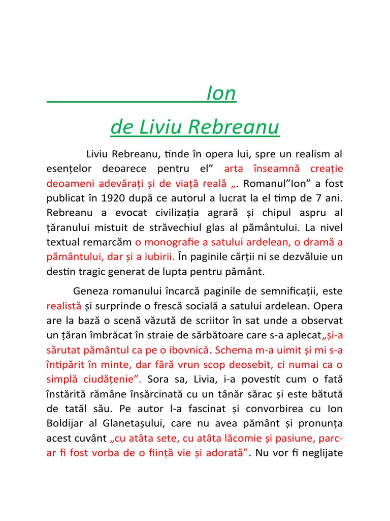 Ion Liviu Rebreanu | PDF