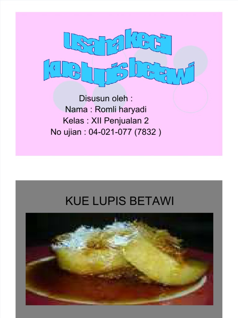 Dokumen - Tips Proposal Kue Lupis Omi | PDF