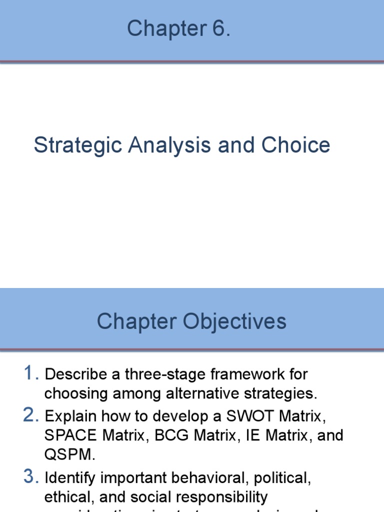 Strategic Management - Chapter 6 | PDF | Swot Analysis | Business