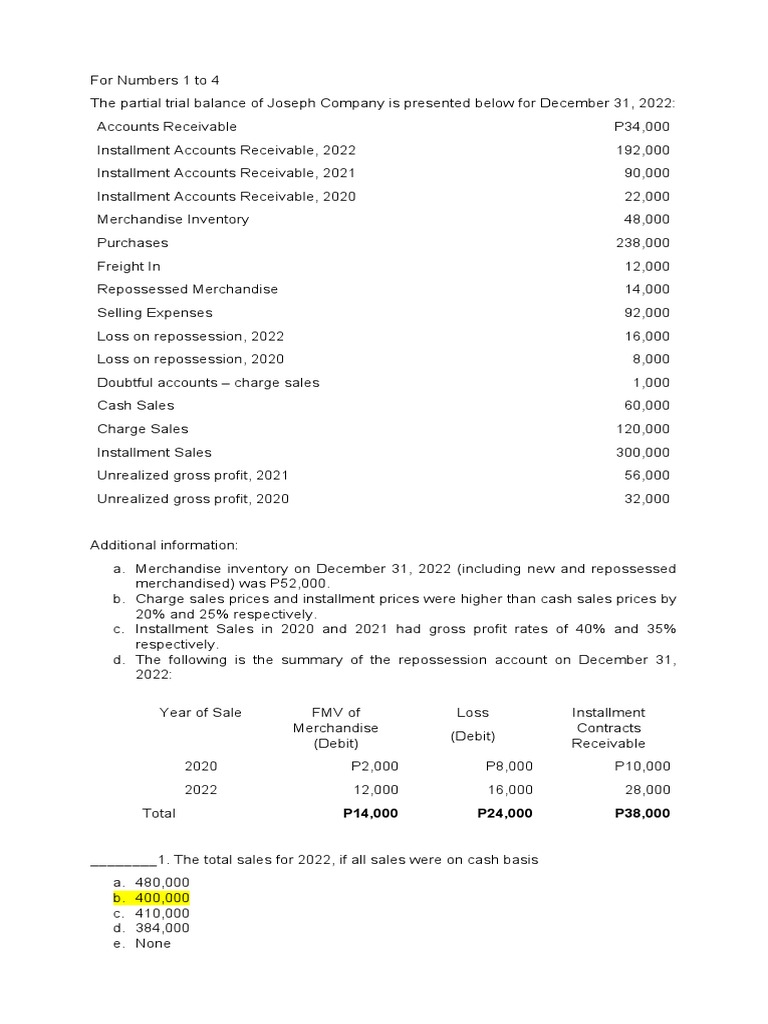 Installment Sales and Long Term Construction Contract | PDF | Revenue | Interest