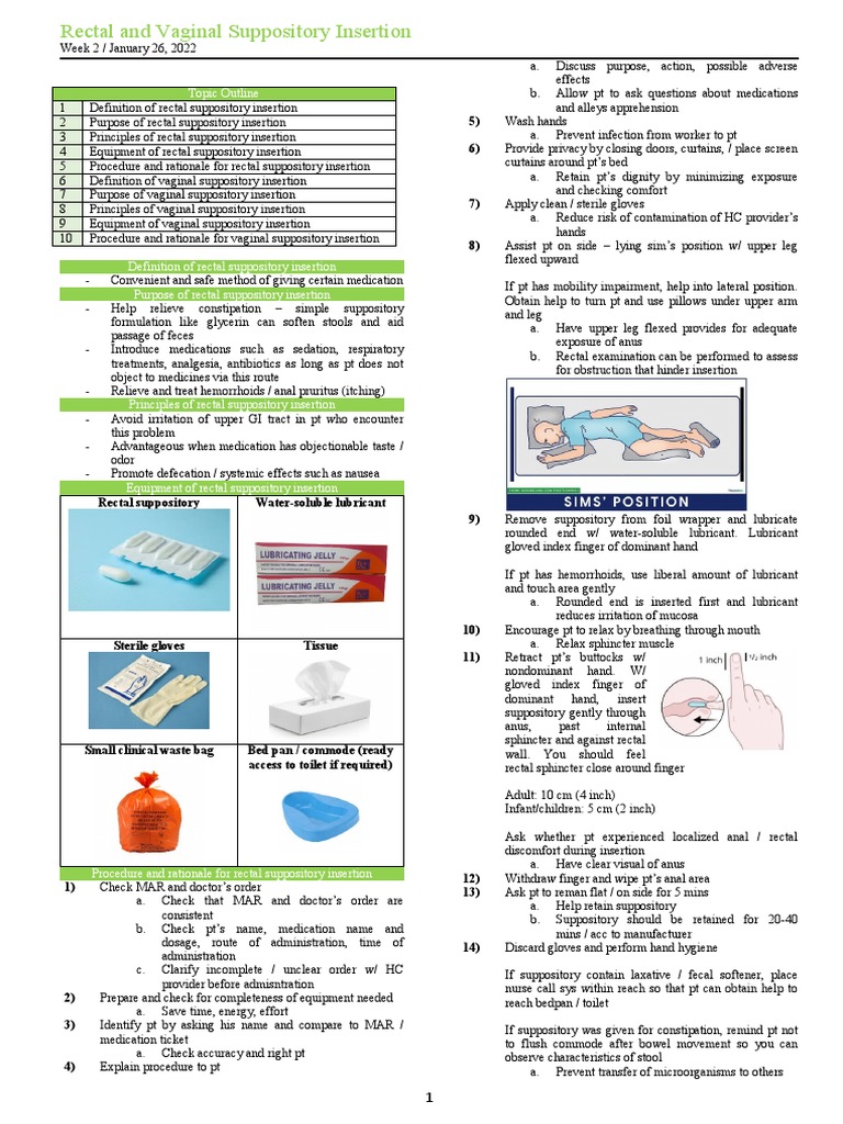 Rectal and Vaginal Suppository Insertion | PDF | Rectum | Vagina