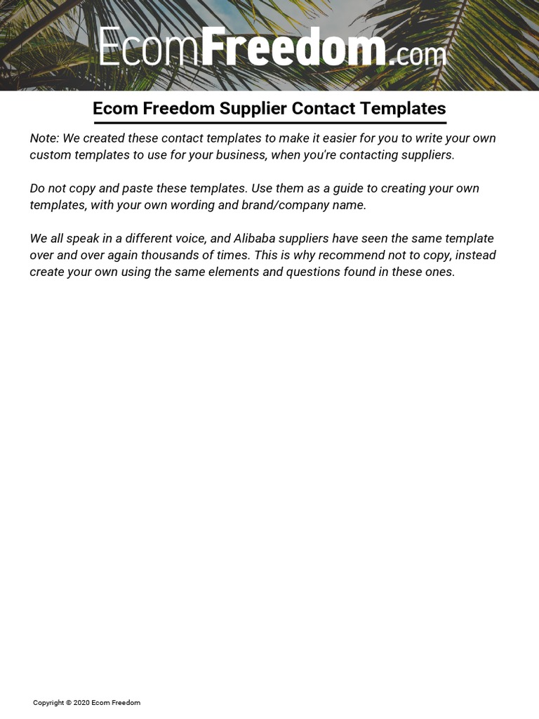 Amazon FBA Supplier Template | PDF | United Parcel Service | Business