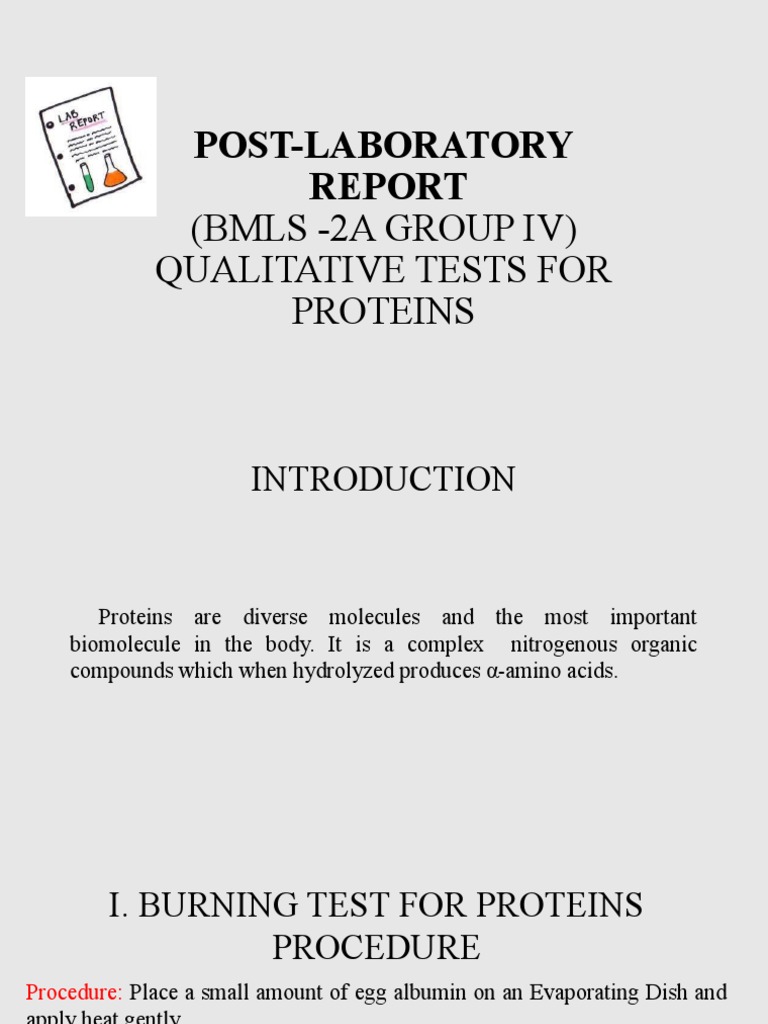 Laboratory Report in Proteins | PDF | Denaturation (Biochemistry ...