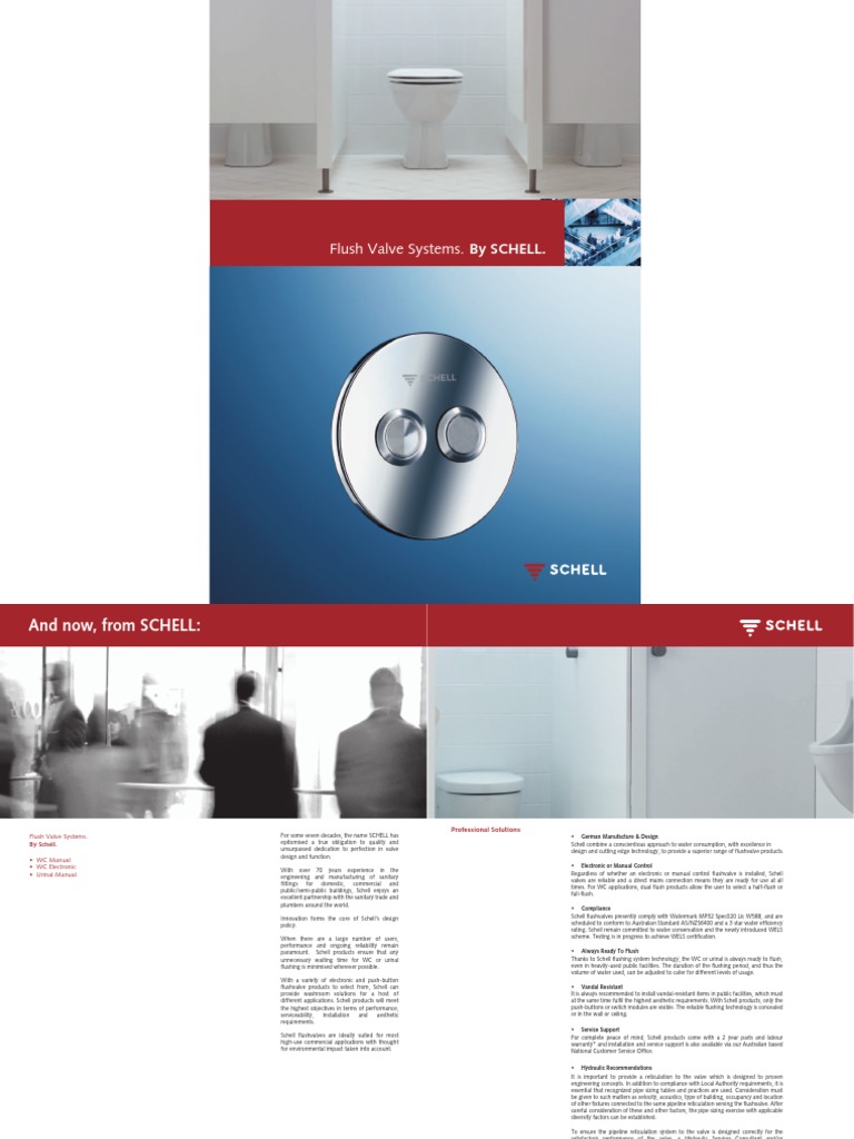 Flush Valve Systems by Schell Specifier | PDF | Valve | Duct (Flow)