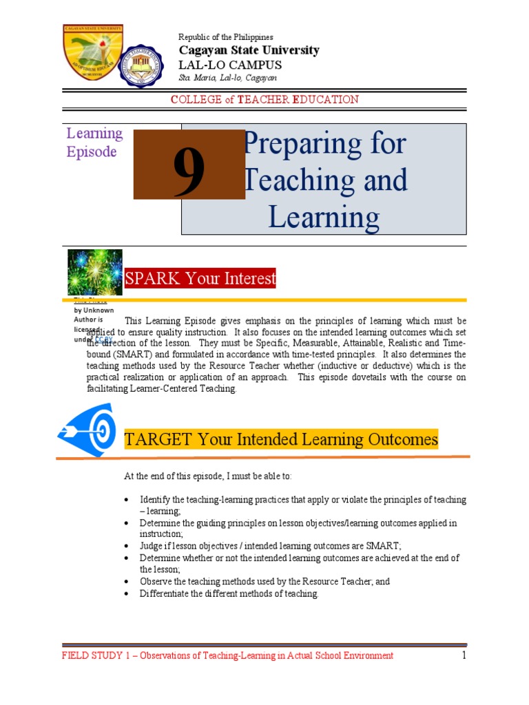 Field Study 1 Episode 9 | PDF | Teachers | Learning