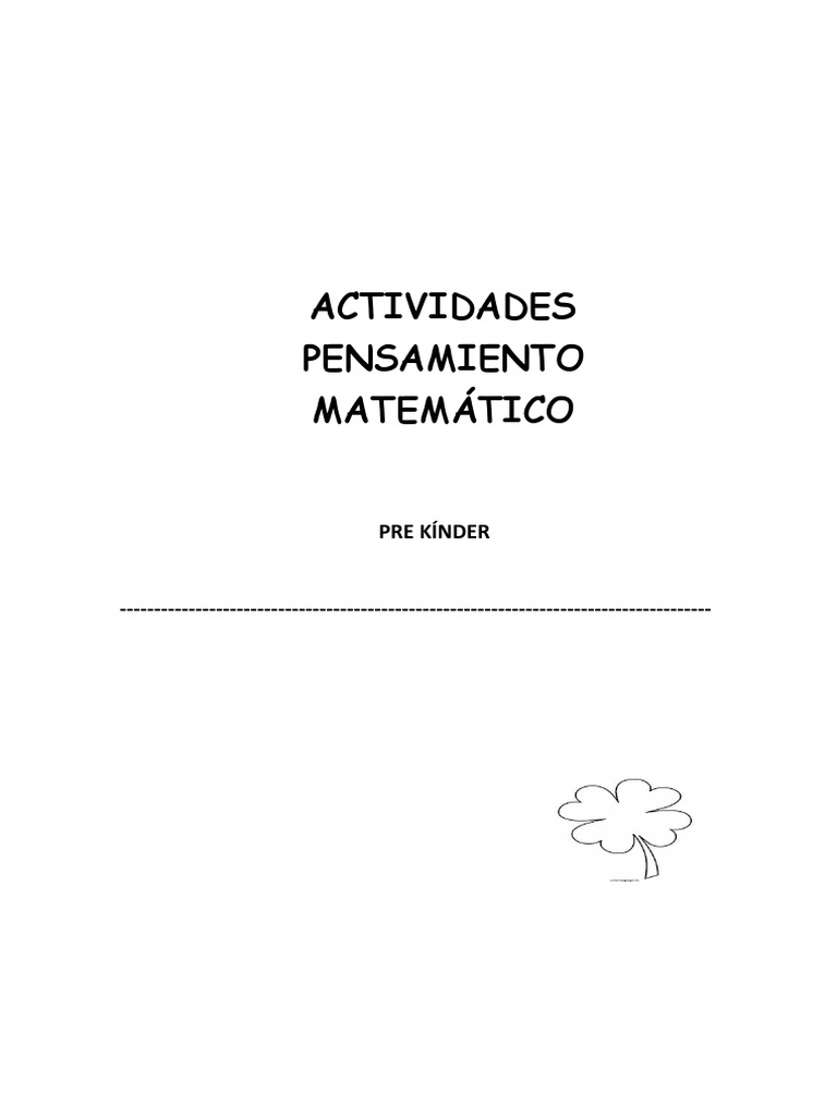 Actividades de Matemáticas para Pre Kínder | PDF