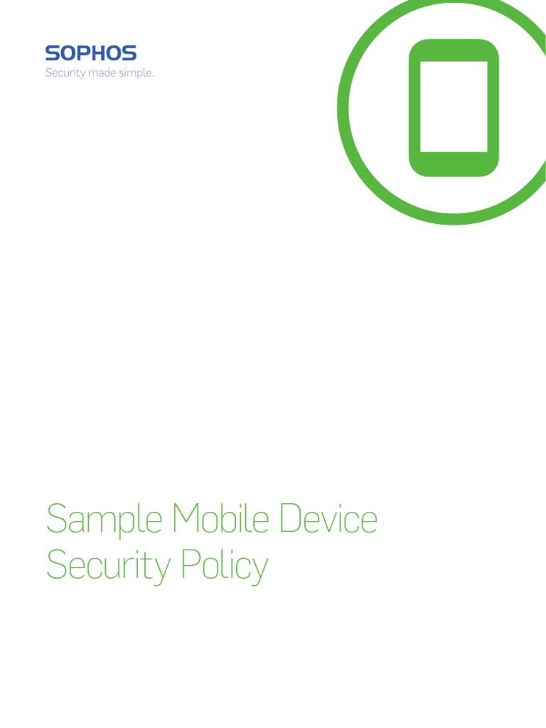 Sophos Sample Mobile Device Security Policy - 2 | PDF | Mobile App ...