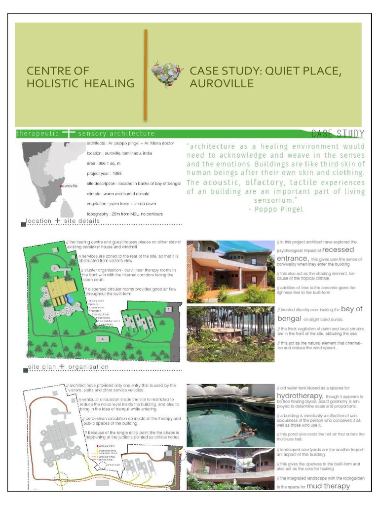 Centre of Holistic Healing Case Study: Quiet Place, Auroville | PDF | Patient | Auroville
