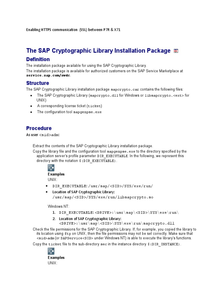 The SAP Cryptographic Library Installation Package | Download Free PDF ...