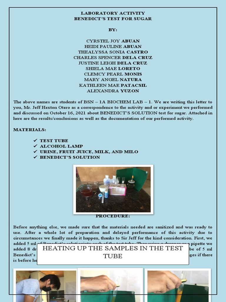 Biochem Laboratory Activity 1 | PDF | Chemistry | Nutrition