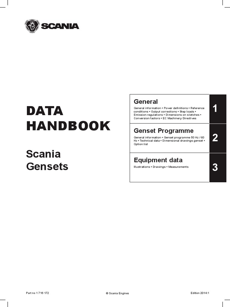 Data Handbook Scania Gensets | PDF