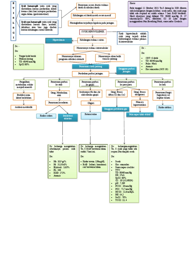 Mind Mapping Syok Hipovolemik | PDF