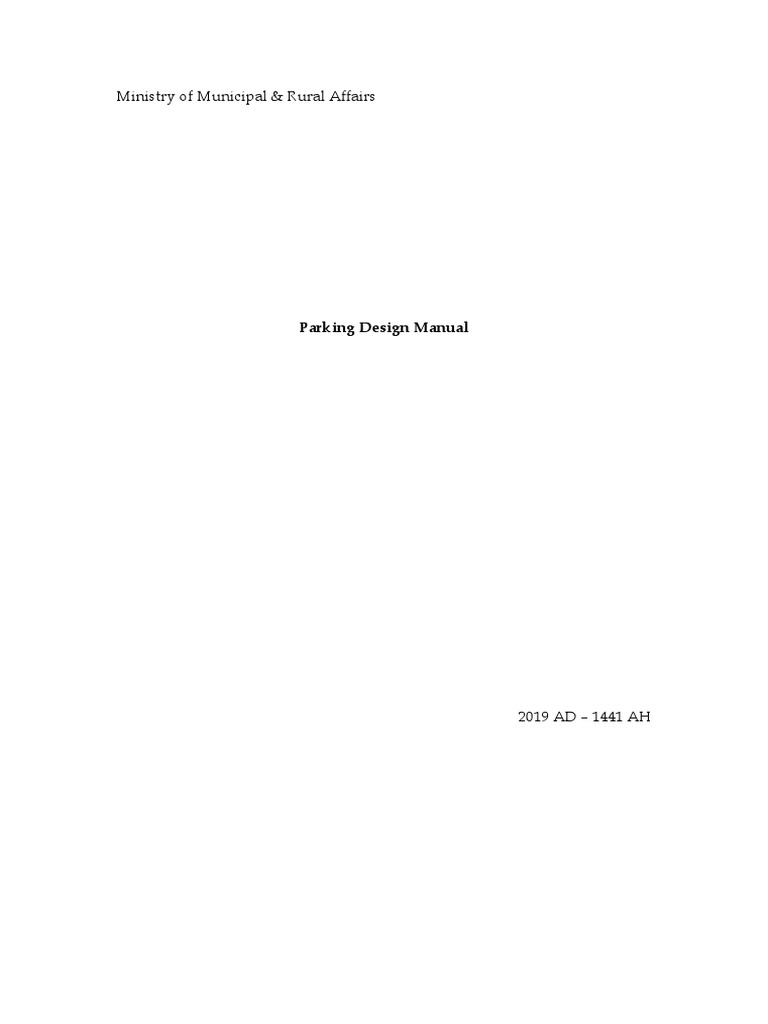 KSA MOMRA Parking Design Manual 2019 Translated | PDF | Parking | Traffic