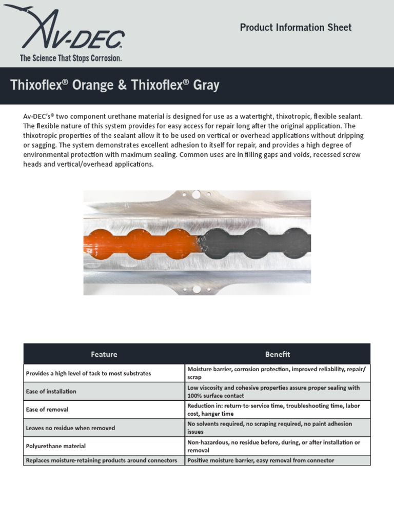 Thixoflex Orange & Thixoflex Gray: Product Information Sheet | Download ...