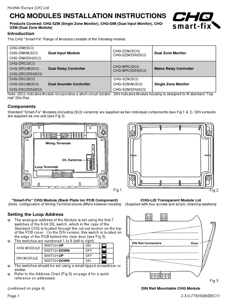 CHQ Modules Installation Instructions | PDF | Detector (Radio) | Switch
