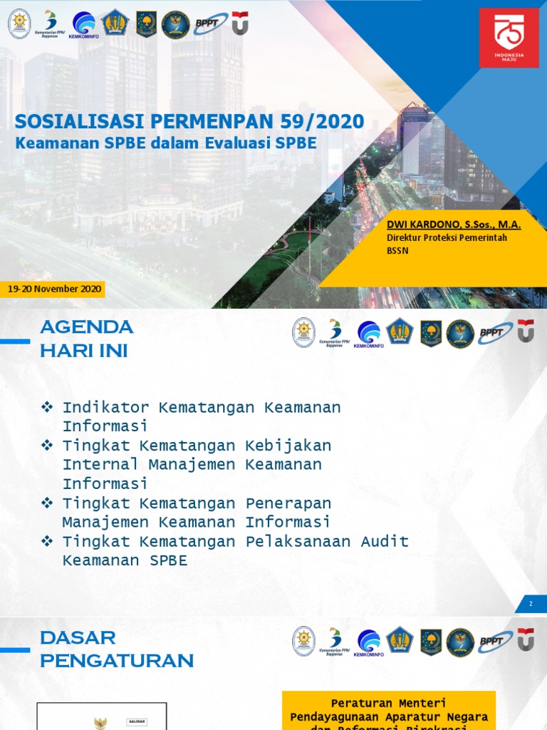 Paparan PermenPANRB 59 2020 - BSSN - Keamanan SPBE | PDF