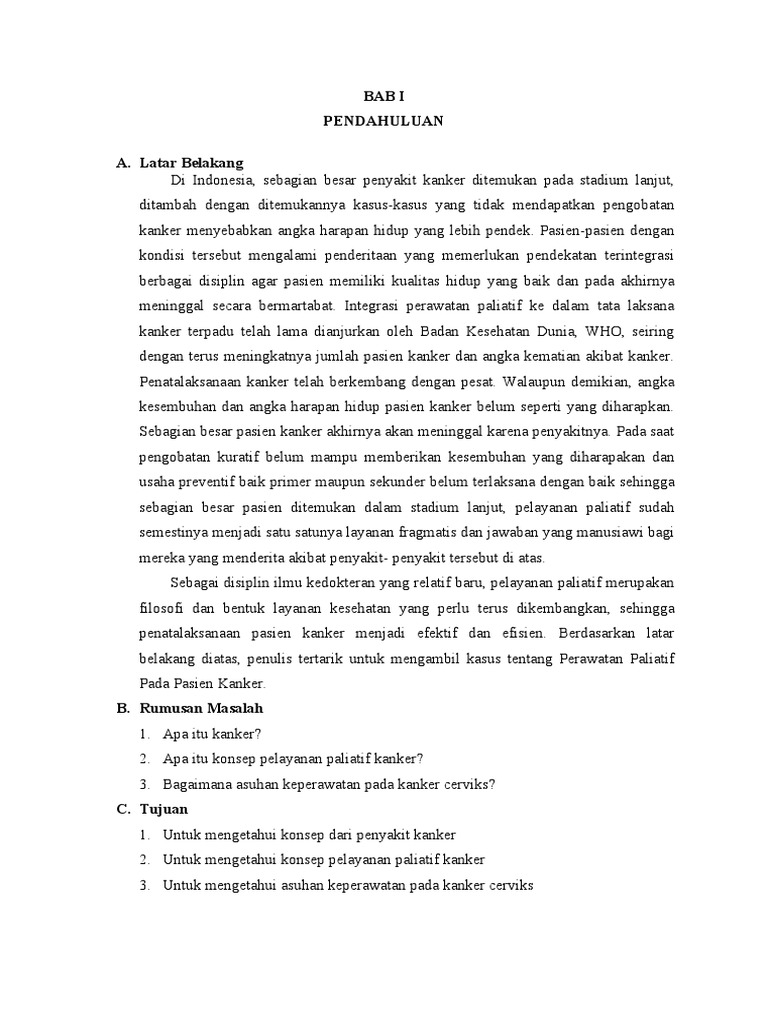 Perawatan Paliatif untuk Pasien Kanker | PDF