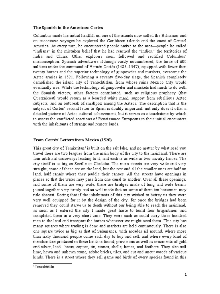 Cortes. Letters From Mexico. | PDF | Hernán Cortés | Idolatry